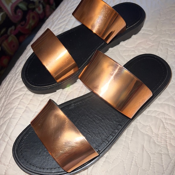 Shoes | Copper Sandalslides | Poshmark